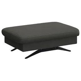 Pouf FLEXLUX "Glow Sitzhocker, Polsterhocker", grau (warm mineral grau), B:95cm H:81cm T:65cm, Leder, Poufs, Pouf, Hocker mit Stauraum, Fu&szlig; schwarz