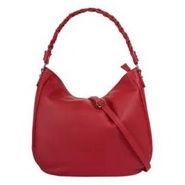 Henkeltasche Samantha Look, Damen, Gr. B/H/T: 34cm x 31cm x 10cm onesize, rot, Leder, leicht gl&auml;nzend, unifarben, Taschen, echt Leder, Made in Italy