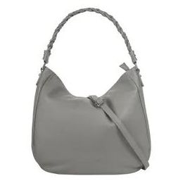 Henkeltasche Samantha Look, Damen, Gr. B/H/T: 34cm x 31cm x 10cm onesize, grau, Leder, leicht gl&auml;nzend, unifarben, Taschen, echt Leder, Made in Italy