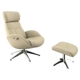 Relaxsessel FLEXLUX "Elegant, Funktionssessel, verstellbarer R&uuml;cken- und Kopfst&uuml;tze", beige (sandy beige), B:90cm H:107cm T:89cm, 100% Polyester, Sessel, Relaxsessel, Premium Komfort, R&uuml;cken- und Kopfteilverstellung, Drehbar, Fu&szlig; Alu