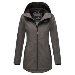 Outdoorjacke Marikoo "Honigbeere", Damen, Gr. L (40), grau (anthrazit), Obermaterial: 100% Polyester; Futter: 95% Viskose, 5% Elasthan; Wattierung: 100% Polyester; &Auml;rmelfutter: 100% Polyester, Jacken Outdoorjacke, sportliche &Uuml;bergangsjacke mit Kapuze