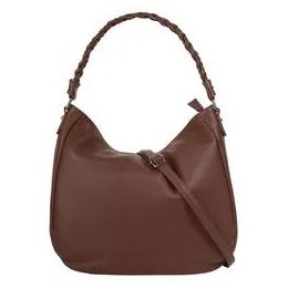 Henkeltasche Samantha Look, Damen, Gr. B/H/T: 34cm x 31cm x 10cm onesize, braun, Leder, leicht gl&auml;nzend, unifarben, Taschen, echt Leder, Made in Italy