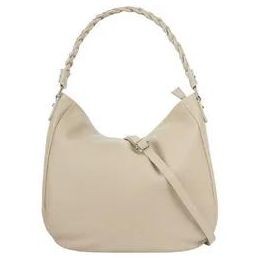 Henkeltasche Samantha Look, Damen, Gr. B/H/T: 34cm x 31cm x 10cm onesize, beige, Leder, leicht gl&auml;nzend, unifarben, Taschen, echt Leder, Made in Italy