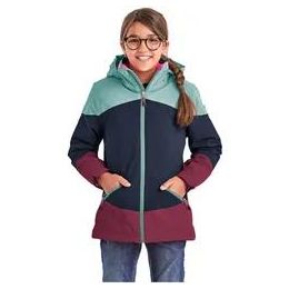 Outdoorjacke Killtec "KOW 195 GRLS JCKT", Kinder, Gr. 140, blau (navy), Obermaterial: 100% Polyester;Futter: 100% Polyester;F&uuml;llung: 100% Polyester, Jacken Outdoorjacke, Wasserdichte Winterjacke mit Colourblock, verstellbaren Details