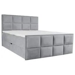 Boxspringbett Home Affaire "Timeo", grau (hellgrau), B:161cm L:210cm, Komplettbetten, Boxspringbett, in den Breiten 120,140,160 & 180 cm erh&auml;ltlich