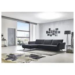 Ecksofa DIE PLANBAR "MP-IN20041 L-Form", grau (anthrazit), B:285cm H:84cm T:178cm, 100% Polyester, Sofas, Ecksofa, optional Sitztiefenverstellung und Kopfst&uuml;tzen