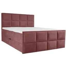 Boxspringbett Home Affaire "Timeo", rot (burgunderrot), B:161cm L:210cm, Komplettbetten, Boxspringbett, in den Breiten 120,140,160 & 180 cm erh&auml;ltlich