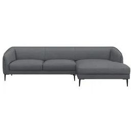 Ecksofa FLEXLUX "Belle Designsofa, L-Form, B/T 288/149 cm", blau (navy blau), B:288cm H:74cm T:149cm, 62% Polyester/17%Cotton/14%Viscose/7%linen, Sofas, Ecksofa, Skandinavisches Design, In hochwertiger Verarbeitung