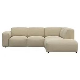 Ecksofa FLEXLUX "Lucera, super Sitzkomfort durch Kaltschaum im Sitz, L-Form", beige (sandy beige), B:256cm H:73cm T:231cm, 100% Polyester, Sofas, Ecksofa, modern & anschmiegsam, Designsofa, modernes skandinavisches Design