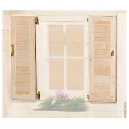 Fensterladen Weka "2-seitig f&uuml;r Weekendhaus 138", beige (naturbelassen), B:69cm H:91cm T:4cm, Massivholz, Fensterl&auml;den, Zus&auml;tzlicher Schutz vor Einbr&uuml;chen