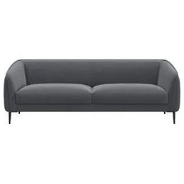 3-Sitzer FLEXLUX "Belle Designsofa, Couch, bequem durch Kaltschaum im Sitz", grau (soft grau), B:218cm H:74cm T:89cm, 100% Polyester, Sofas, Skandinavisches Design, In hochwertiger Verarbeitung