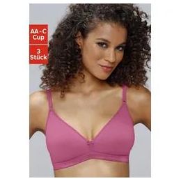 Bralette-BH Petite Fleur, Damen, Gr. 85, Cup B, pink (pink, wei&szlig;, wei&szlig;), Jersey, Obermaterial: 75% Baumwolle, 15% Elasthan, 10% Polyester, Basic, BHs, ohne B&uuml;gel im Triangel-Form aus sch&ouml;ner Baumwolle, Basic Dessous