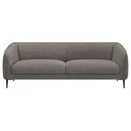 3-Sitzer FLEXLUX "Belle Designsofa, Couch, bequem durch Kaltschaum im Sitz", braun (taupe braun), B:218cm H:74cm T:89cm, 85% Polyester/15%Polyamide, Sofas, Skandinavisches Design, In hochwertiger Verarbeitung