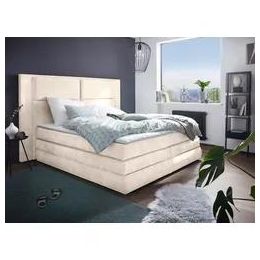 Boxspringbett Collection AB "Copenhagen", beige (creme), B:231cm L:215cm, Holzwerkstoff, Spanplatte, Komplettbetten, Boxspringbett, inklusive Bettkasten, Topper, wahlweise mit LED-Beleuchtung