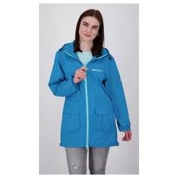 Regenmantel DEPROC ACTIVE "ROBSON LONG WOMEN", Damen, Gr. 40 (M), blau (petrol), 100% Polyester, mit innenliegendem Gummizug, M&auml;ntel, auch in Gro&szlig;en Gr&ouml;&szlig;en erh&auml;ltlich