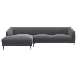 Ecksofa FLEXLUX "Belle Designsofa, L-Form, B/T 288/149 cm", grau (soft grau), B:288cm H:74cm T:149cm, 100% Polyester, Sofas, Ecksofa, Skandinavisches Design, In hochwertiger Verarbeitung