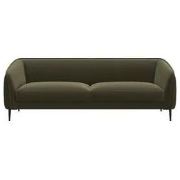 3-Sitzer FLEXLUX "Belle Designsofa, Couch, bequem durch Kaltschaum im Sitz", gr&uuml;n (moss gr&uuml;n), B:218cm H:74cm T:89cm, 100% Polyester, Sofas, Skandinavisches Design, In hochwertiger Verarbeitung
