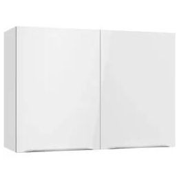 H&auml;ngeschrank Optifit "Lilly2", wei&szlig; (wei&szlig; lackiert, wei&szlig;, schwarz stone), B:100cm H:70,4cm T:34,6cm, Holzwerkstoff, Schr&auml;nke, H&auml;ngeschrank, Breite 100 cm, 2 T&uuml;ren, 4 Einlegeb&ouml;den