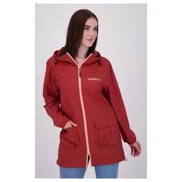 Regenmantel DEPROC ACTIVE "ROBSON LONG WOMEN", Damen, Gr. 40/42 (M), rot, 100% Polyester, mit innenliegendem Gummizug, M&auml;ntel, auch in Gro&szlig;en Gr&ouml;&szlig;en erh&auml;ltlich