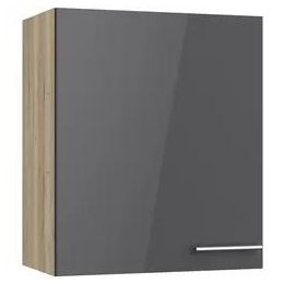 H&auml;ngeschrank Optifit "Lilly", schwarz (anthrazit lackiert, wildeiche, wildeiche), B:60cm H:70,4cm T:34,6cm, Holzwerkstoff, Schr&auml;nke, H&auml;ngeschrank, Breite 60 cm, 1 T&uuml;r, 2 Einlegeb&ouml;den