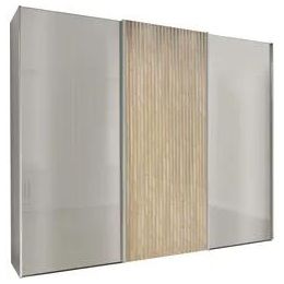 Schwebet&uuml;renschrank Wiemann "Denver", beige (champagner, dekor), B:278,9cm H:217cm T:67cm, Floatglas, Holzwerkstoff, Schr&auml;nke, Schwebet&uuml;renschrank, hochwertige Beschl&auml;ge