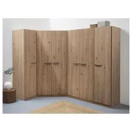Schrank-Set Rauch "Kleiderschrank Schrank Garderobe W&auml;scheschrank VANDOR", braun (eiche artisan), B:164cm H:197cm T:253cm, Holzwerkstoff, Kastenm&ouml;bel-Sets, 6-t&uuml;rig mit viel Stauraum, Schr&auml;nke einzeln stellbar MADE IN GERMANY
