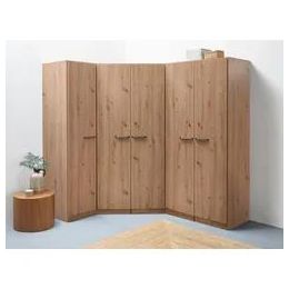 Schrank-Set Rauch "Kleiderschrank Schrank Garderobe W&auml;scheschrank VANDOR", braun (eiche artisan), B:164cm H:197cm T:208cm, Holzwerkstoff, Kastenm&ouml;bel-Sets, 5-t&uuml;rig mit viel Stauraum, Schr&auml;nke einzeln stellbar MADE IN GERMANY