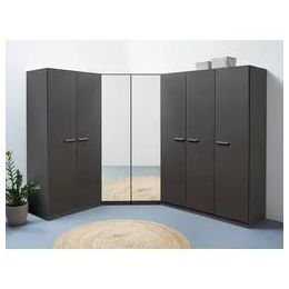 Schrank-Set Rauch "Kleiderschrank Schrank Garderobe W&auml;scheschrank VANDOR", grau (graumetallic), B:208cm H:197cm T:253cm, Holzwerkstoff, Kastenm&ouml;bel-Sets, 7-t&uuml;rig mit viel Stauraum, Schr&auml;nke einzeln stellbar MADE IN GERMANY