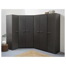 Schrank-Set Rauch "Kleiderschrank Schrank Garderobe W&auml;scheschrank VANDOR", grau (graumetallic), B:164cm H:197cm T:253cm, Holzwerkstoff, Kastenm&ouml;bel-Sets, 6-t&uuml;rig mit viel Stauraum, Schr&auml;nke einzeln stellbar MADE IN GERMANY