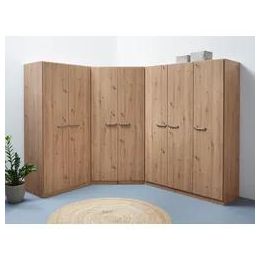 Schrank-Set Rauch "Kleiderschrank Schrank Garderobe W&auml;scheschrank VANDOR", braun (eiche artisan), B:253cm H:197cm T:208cm, Holzwerkstoff, Kastenm&ouml;bel-Sets, 7-t&uuml;rig mit viel Stauraum, Schr&auml;nke einzeln stellbar MADE IN GERMANY, Topseller