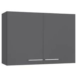 H&auml;ngeschrank Optifit "Lilly", schwarz (anthrazit matt, anthrazit, wildeiche), B:100cm H:70,4cm T:34,6cm, Holzwerkstoff, Schr&auml;nke, H&auml;ngeschrank, Breite 100 cm, 2 T&uuml;ren, 4 Einlegeb&ouml;den
