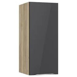 H&auml;ngeschrank Optifit "Lilly2", schwarz (anthrazit lackiert, wildeiche, wildeiche), B:30cm H:70,4cm T:34,6cm, Holzwerkstoff, Schr&auml;nke, H&auml;ngeschrank, Breite 30 cm, 1 T&uuml;r, 2 Einlegeb&ouml;den