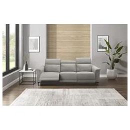 3-Sitzer OTTO HOME "LUND B: 222 cm - OTTO. Verl&auml;ssliche Qualit&auml;t. Mit Relaxfunktion", grau (hellgrau), B:222cm H:97cm T:100cm, Webstoff 100% Polyester, Sofas, in 2 Sitzen (links/rechts), manuell/elektrisch (USB-C), Kopfteilverst.