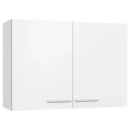 H&auml;ngeschrank Optifit "Lilly", wei&szlig; (wei&szlig;, wei&szlig;, schwarz stone), B:100cm H:70,4cm T:34,6cm, Holzwerkstoff, Schr&auml;nke, H&auml;ngeschrank, Breite 100 cm, 2 T&uuml;ren, 4 Einlegeb&ouml;den