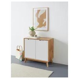 Sideboard OTTO HOME "Pandrup", wei&szlig; (eiche, wei&szlig;), B:80cm H:75cm T:40cm, Dekorfolie, Hartfaserplatte, MDF, Sideboards, Sideboard, Kommode mit 2 T&uuml;ren und 2 verstellbare Einlegeb&ouml;den, B:80 cm, H:75 cm