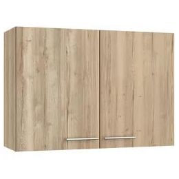 H&auml;ngeschrank Optifit "Lilly", braun (wildeiche, wildeiche, wildeiche), B:100cm H:70,4cm T:34,6cm, Holzwerkstoff, Schr&auml;nke, H&auml;ngeschrank, Breite 100 cm, 2 T&uuml;ren, 4 Einlegeb&ouml;den