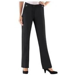 B&uuml;gelfaltenhose COME ON, Damen, Gr. 255, Extrakurzgr&ouml;&szlig;en, schwarz, 65% Polyester, 32% Viskose, 3% Elasthan, meliert, unifarben, lang, Hosen