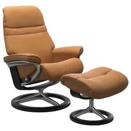 Relaxsessel stressless "Sunrise", braun (new caramel), B:83cm H:105cm T:74cm, Sessel, Relaxsessel, mit Signature Base, Gr&ouml;&szlig;e M, Gestell Schwarz, in 2 Lederqualit&auml;ten lieferbar