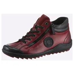 Stiefelette Remonte, Damen, Gr. 37, rot (bordeaux), Glattleder, Textil, Schuhe Stiefelette