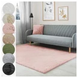 Fellteppich LUXOR living "Novara", rosa, B:160cm H:30mm L:230cm, Kunstfaser, Teppiche, Fellteppich, Kunstfell, Kaninchenfell-Haptik, besonders weicher Hochflor