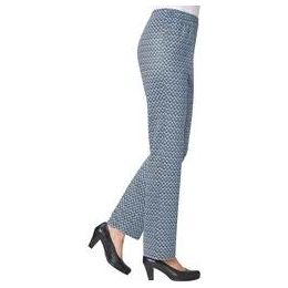 Jerseyhose Classic Basics, Damen, Gr. 44, Normalgr&ouml;&szlig;en, blau (marine, gemustert), 100% Polyester, gemustert, lang, Hosen Jerseyhose
