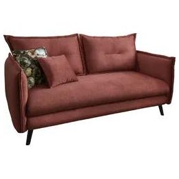 3-Sitzer Home Affaire "Lazio", orange (koralle), B:183cm H:97cm T:110cm, 100% Polyester;Wendekissen: 100% Polyester, Sofas, inklusive 1 Stk. Wende- und 1 Stk. Zierkissen