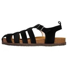Sandale Henry Stevens "Drew FSI Freizeitschuh", Herren, Gr. 41, schwarz, Kalbsvelours, Schuhe Sandale, Herren-Sandalen handgefertigt, Lederschuhe Slipper