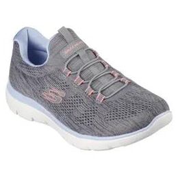 Slip-On Sneaker Skechers "SUMMITS-FUN FLARE", Damen, Gr. 40, grau (grau, rosa), Synthetik, Textil, meliert, Schuhe, Trainingsschuh in veganer Verarbeitung, Topseller