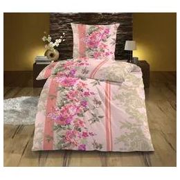 Bettw&auml;sche Kinzler "Carmen", rosa (rose), B/L: 155cm x 220cm, 1 Stk., 1 Stk., Renforc&eacute;, B/L: 80cm x 80cm, 2 Stk., Renforc&eacute;, Obermaterial: 100% Baumwolle, Bettw&auml;sche, Bettw&auml;sche, aus Baumwoll-Renforc&eacute;