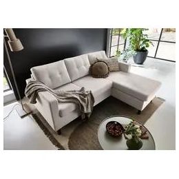Ecksofa "Tea L-Form", grau (hellgrau), B:189cm H:81cm T:150cm, ATLANTIC HOME COLLECTION, Sofas, Ecksofa, Ecksofa, frei im Raum stellbar und Recamiere beidseitig montierbar