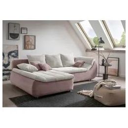 Ecksofa Home Affaire "Imola, bequem, aktuelle Steppung im Sitz, L-Form, Breite 270cm", rosa (rosa, silber), B:270cm H:90cm T:170cm, Microfaser PRIMABELLE (100% Polyester) / Struktur (82% Polyester, 9% Viscose, 7% Baumwolle, 2% Nylon);Kunstleder SOFTLUX / Struktur (82% Polyester, 9% Viscose, 7% Baumwolle, 2% Nylon), Sofas, Ecksofa, wahlweise mit Bettfunktion