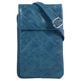 Umh&auml;ngetasche Bruno Banani, Damen, Gr. B/H/T: 13cm x 20cm x 3cm onesize, blau, Leder, leicht gl&auml;nzend, unifarben, Taschen Umh&auml;ngetasche, echt Leder