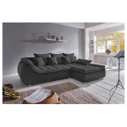 Ecksofa Home Affaire "Imola, bequem, aktuelle Steppung im Sitz, L-Form, Breite 270cm", schwarz, B:270cm H:90cm T:170cm, Microfaser PRIMABELLE (100% Polyester) / Struktur (82% Polyester, 9% Viscose, 7% Baumwolle, 2% Nylon);Kunstleder SOFTLUX / Struktur (82% Polyester, 9% Viscose, 7% Baumwolle, 2% Nylon), Sofas, Ecksofa, wahlweise mit Bettfunktion