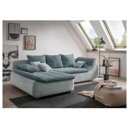 Ecksofa Home Affaire "Imola, bequem, aktuelle Steppung im Sitz, L-Form, Breite 270cm", blau (aqua, petrol), B:270cm H:90cm T:170cm, Microfaser PRIMABELLE (100% Polyester) / Struktur (82% Polyester, 9% Viscose, 7% Baumwolle, 2% Nylon);Kunstleder SOFTLUX / Struktur (82% Polyester, 9% Viscose, 7% Baumwolle, 2% Nylon), Sofas, Ecksofa, wahlweise mit Bettfunktion, OTTOs Choice